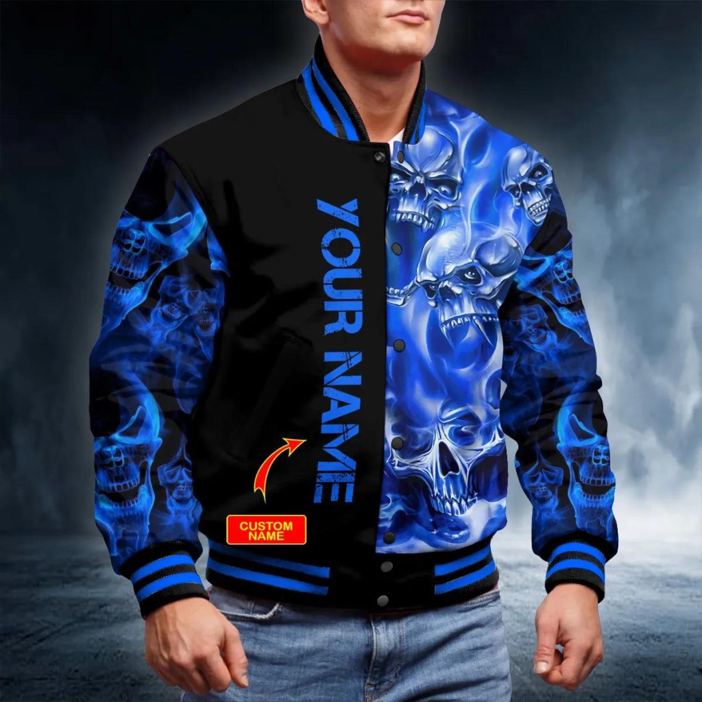 Grim Reaper Blue Fire Skull Custom 3D Bandana Hoodie - Skull & Viking ...