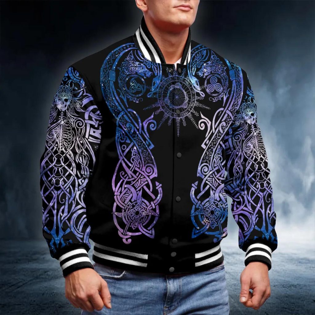 Fantasy Norse Mythology Viking Skeleton Tattoo Baseball Jacket – Skull ...