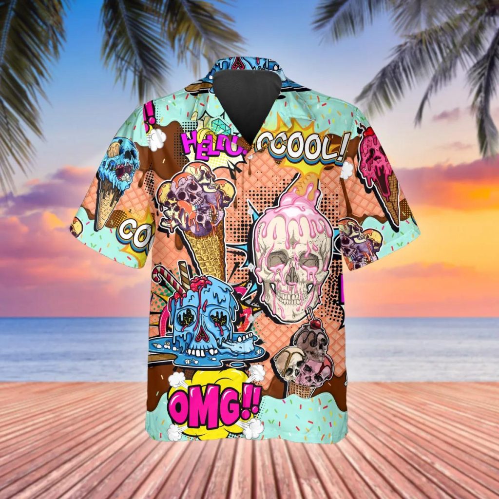Purple Head Skull Hawaiian Shirt, Hawaiian Button Up Shirt, Tropical Shirts For Men - Skull ...