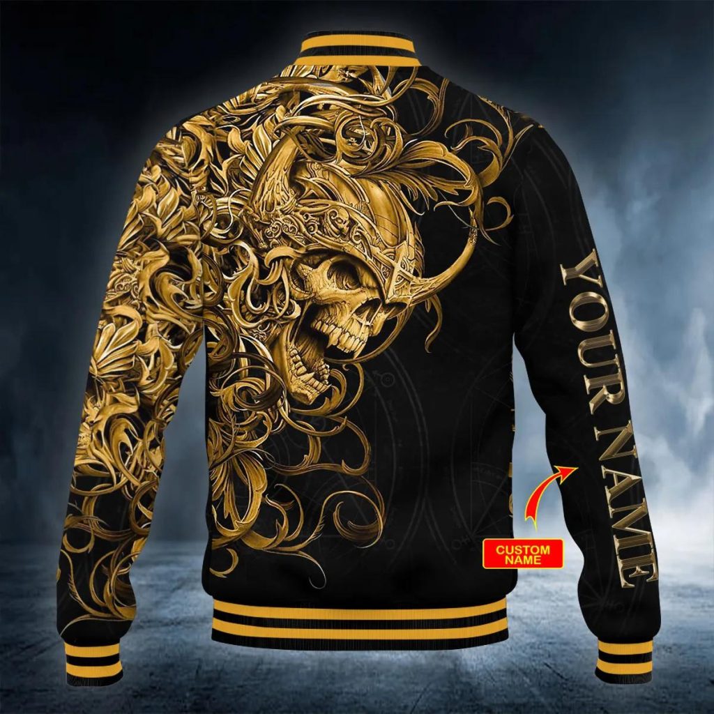 King Viking Custom Baseball Jacket – Skull & Viking Graphic Tees | 3D ...