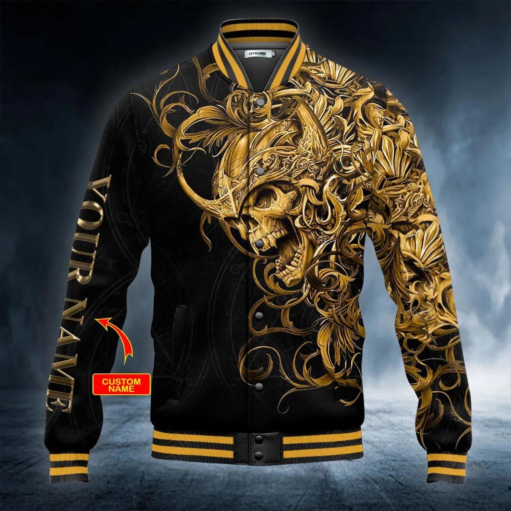 King Viking Custom Baseball Jacket – Skull & Viking Graphic Tees | 3D ...