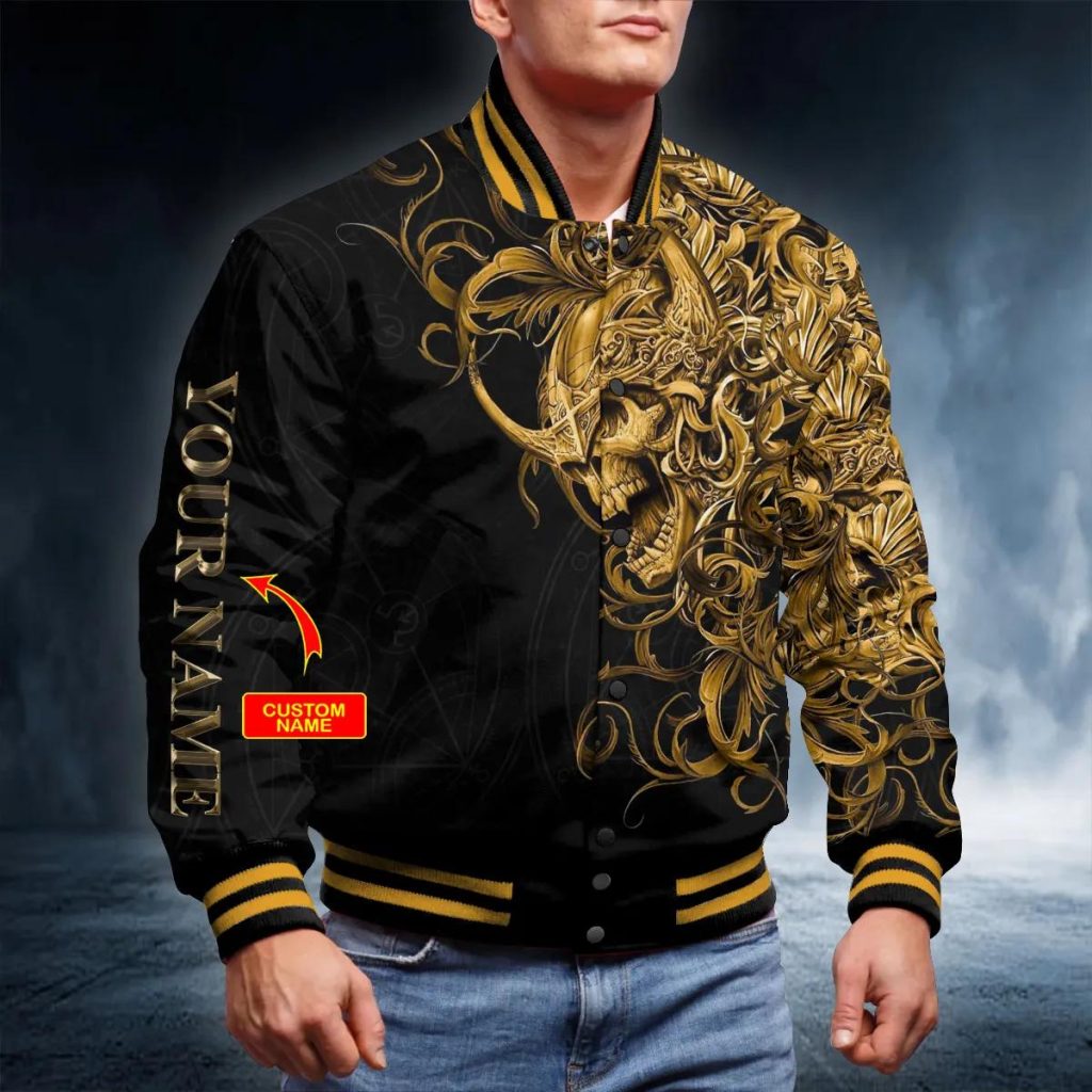 King Viking Custom Baseball Jacket – Skull & Viking Graphic Tees | 3D ...