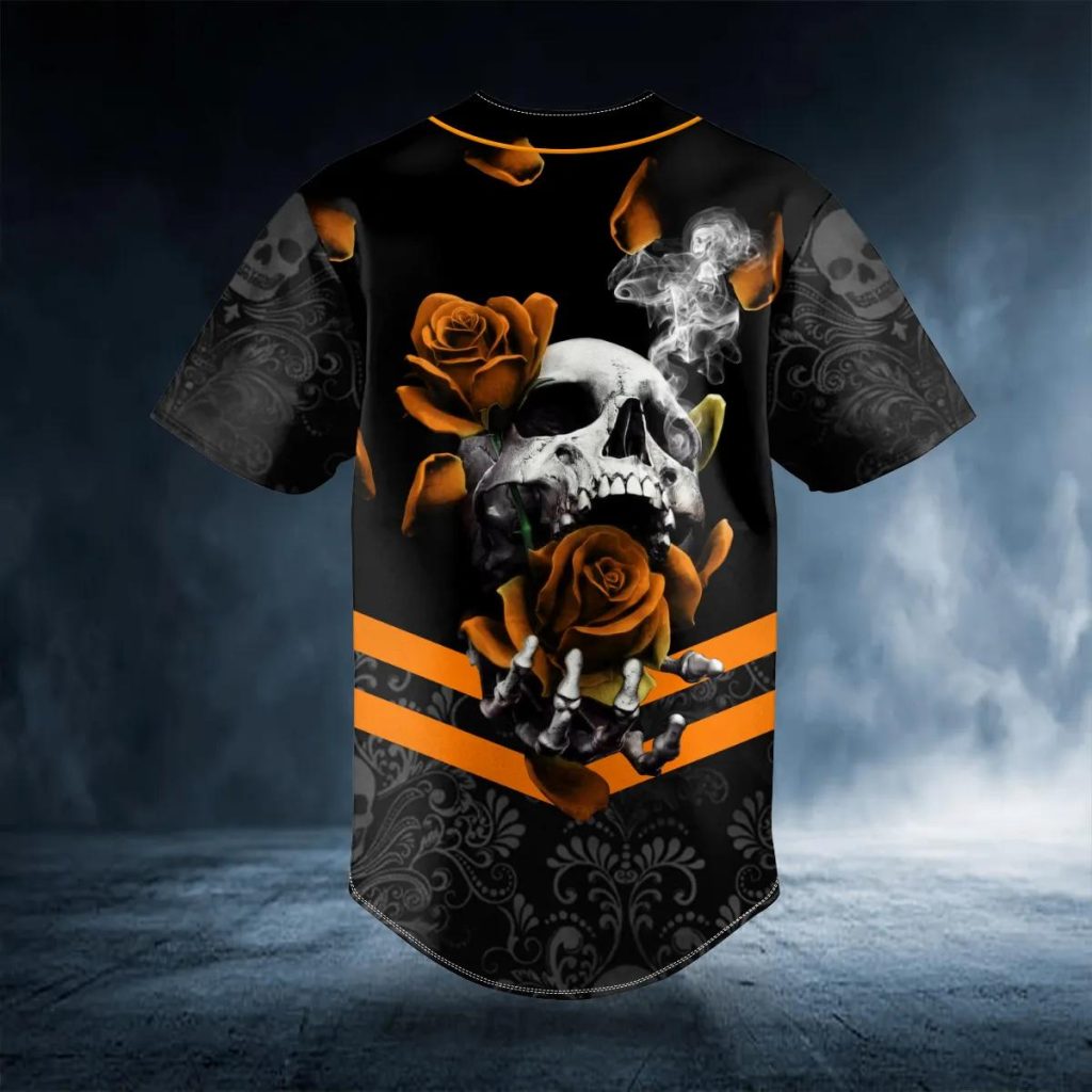 Ripped Fire Eyes Vampire Skull Baseball Jersey – Skull & Viking Graphic ...