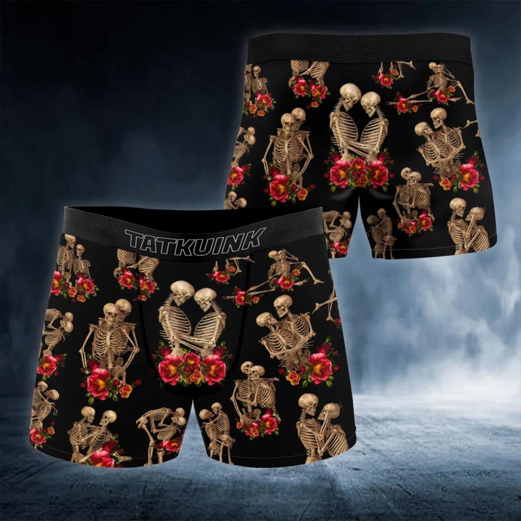 Skeleton Couple Love Skull Boxer Briefs Men Underwear – Skull & Viking ...
