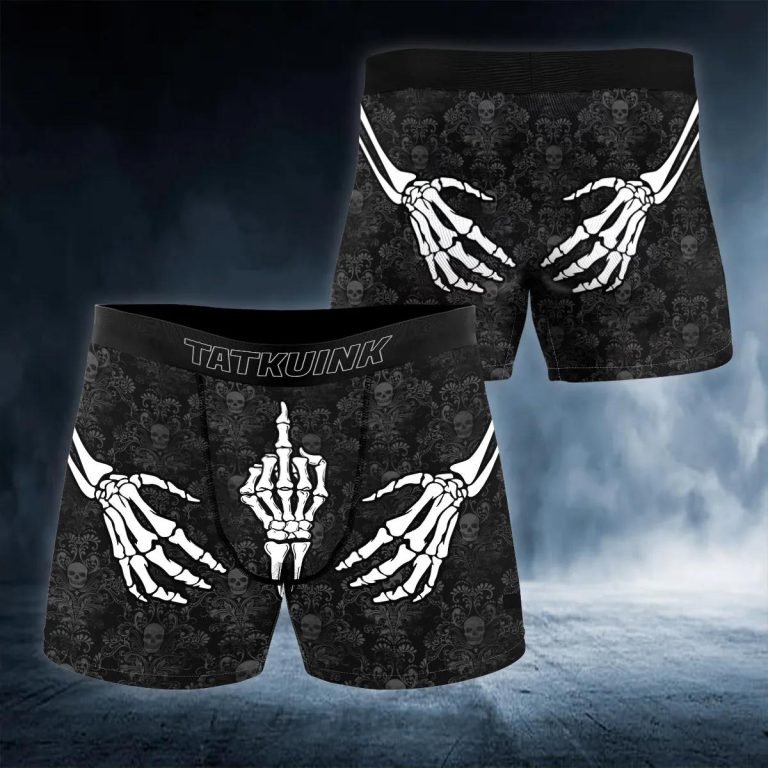 White Skeleton Hands Skull Boxer Briefs Men Underwear – Skull & Viking ...