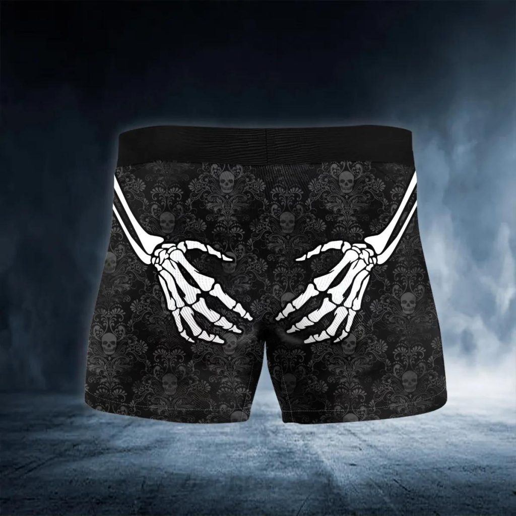 White Skeleton Hands Skull Boxer Briefs Men Underwear – Skull & Viking ...