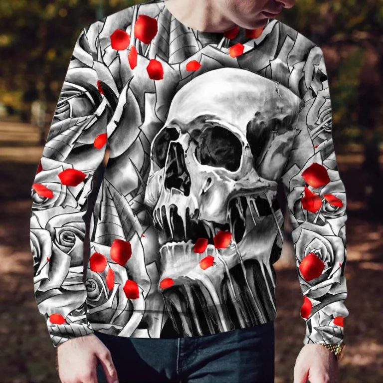 Green Eyes Ox Horn Skull 3D Sweatshirt – Skull & Viking Graphic Tees ...