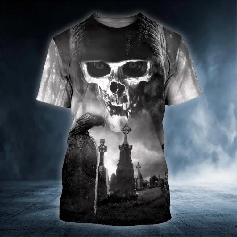 Red Gold Black Horrific Skull 3D T Shirt, Skull T Shirts Mens – Skull ...