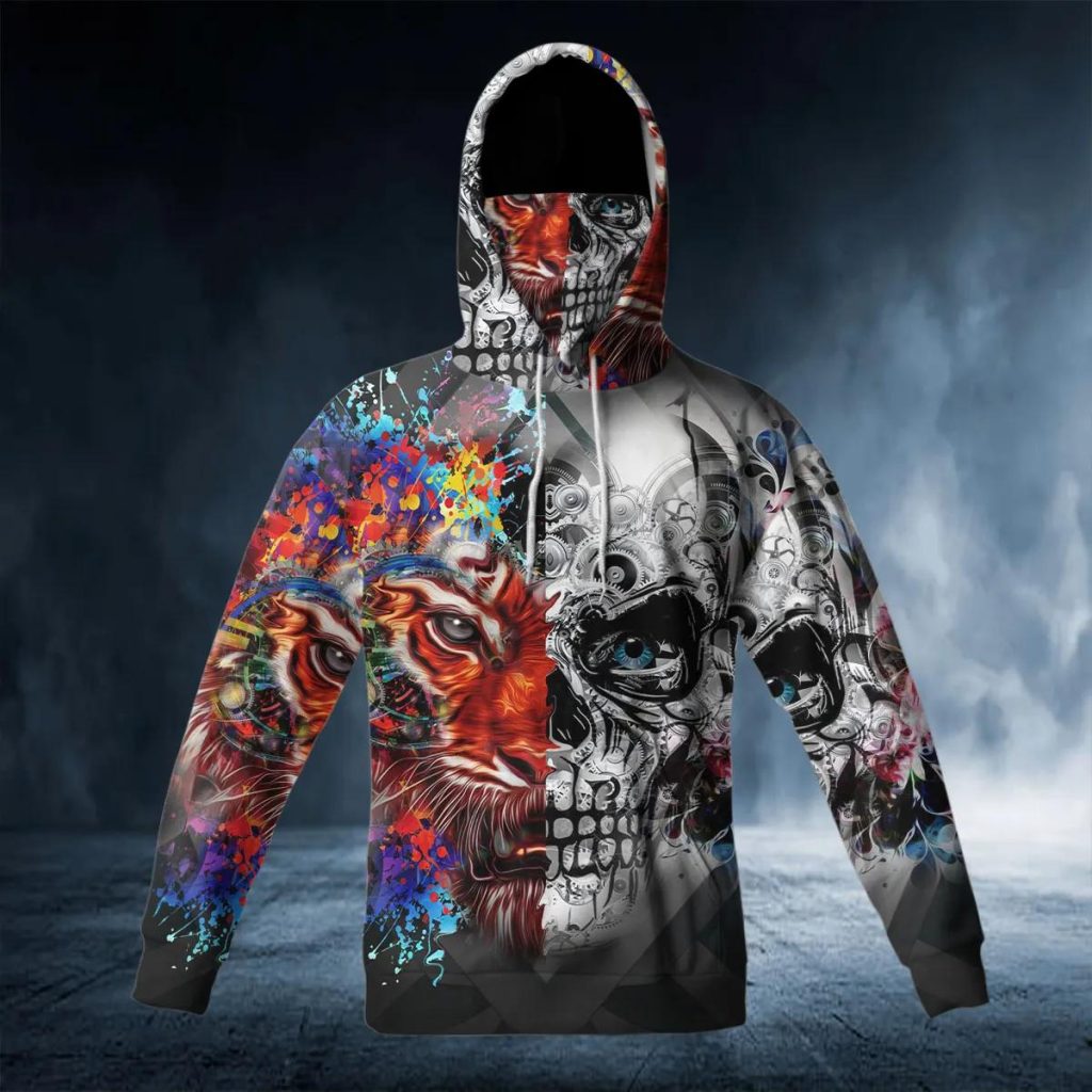 Grim Reaper Red Pray Skull 3D Bandana Hoodie - Skull & Viking Graphic ...