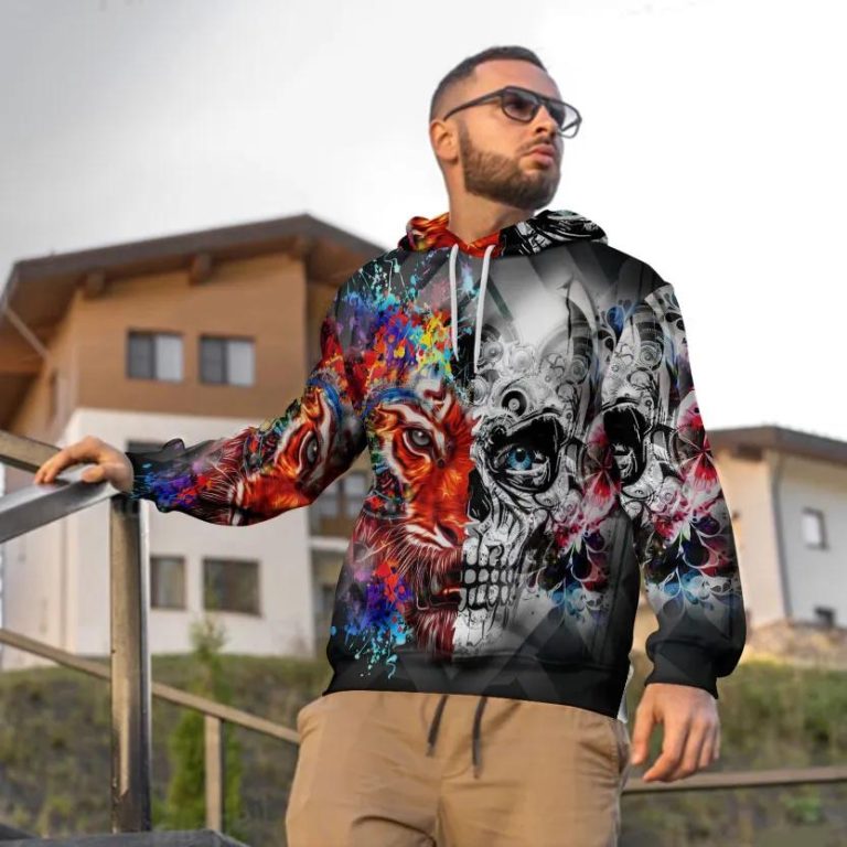 Flaming Death Skull 3D Hoodie - Skull & Viking Graphic Tees | 3D All ...