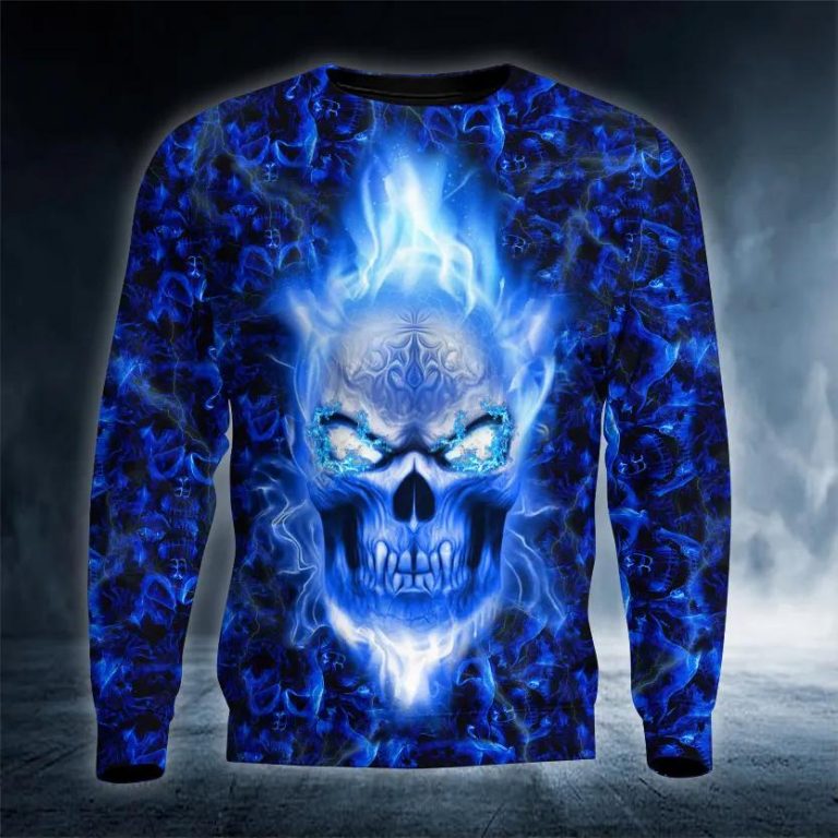 Green Eyes Ox Horn Skull 3D Sweatshirt – Skull & Viking Graphic Tees ...