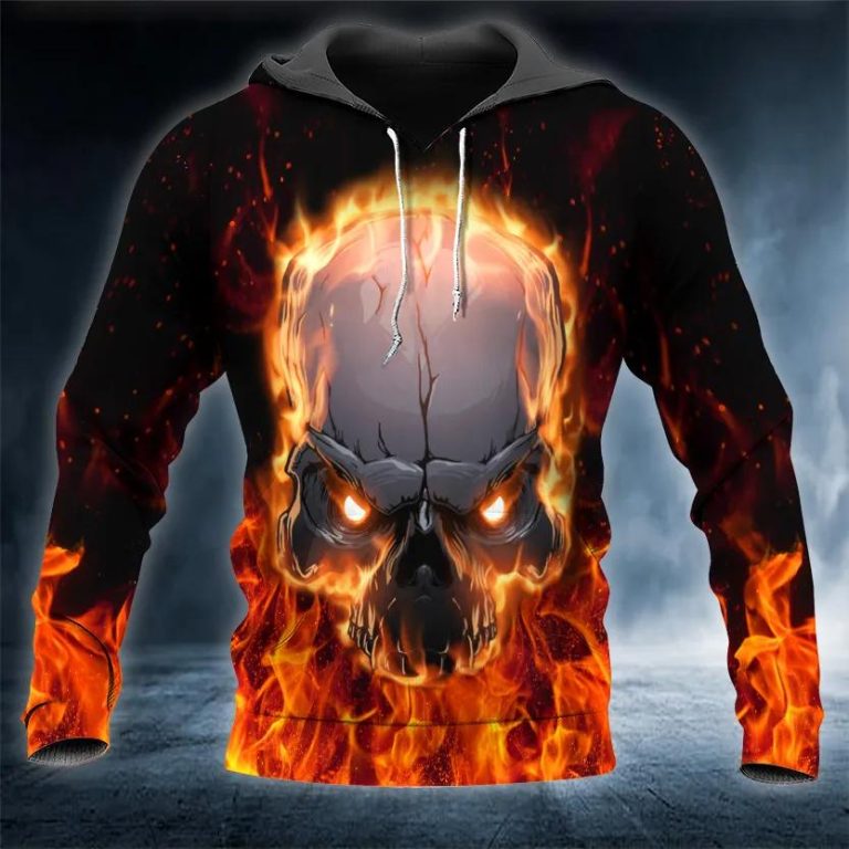 Bloodthirsty War Skull 3D Hoodie - Skull & Viking Graphic Tees | 3D All ...