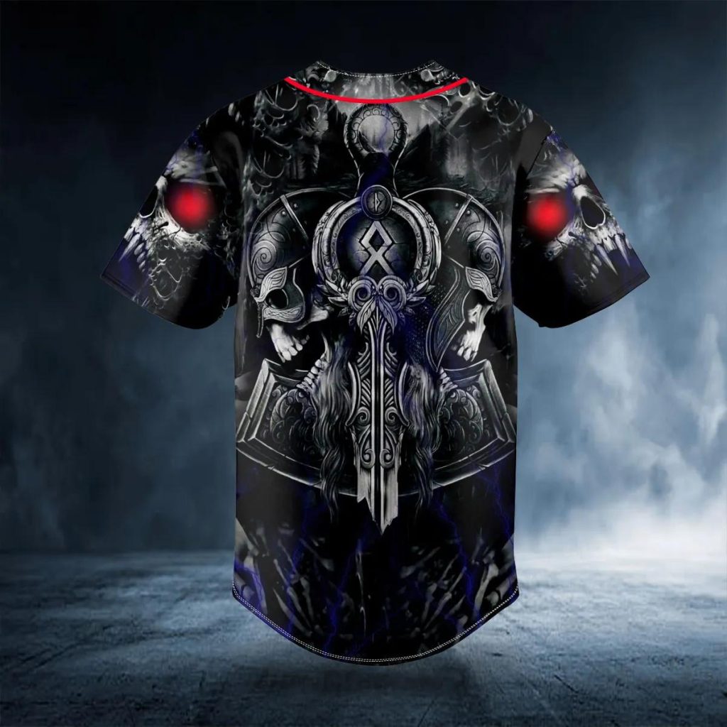 Norse Myth Valhalla Warrior Viking Baseball Jersey – Skull & Viking ...