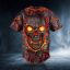 Red Ripped Ghost Hands Corpses Fire Skull Baseball Jersey – Skull ...