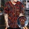 Red Ripped Ghost Hands Corpses Fire Skull Baseball Jersey – Skull ...