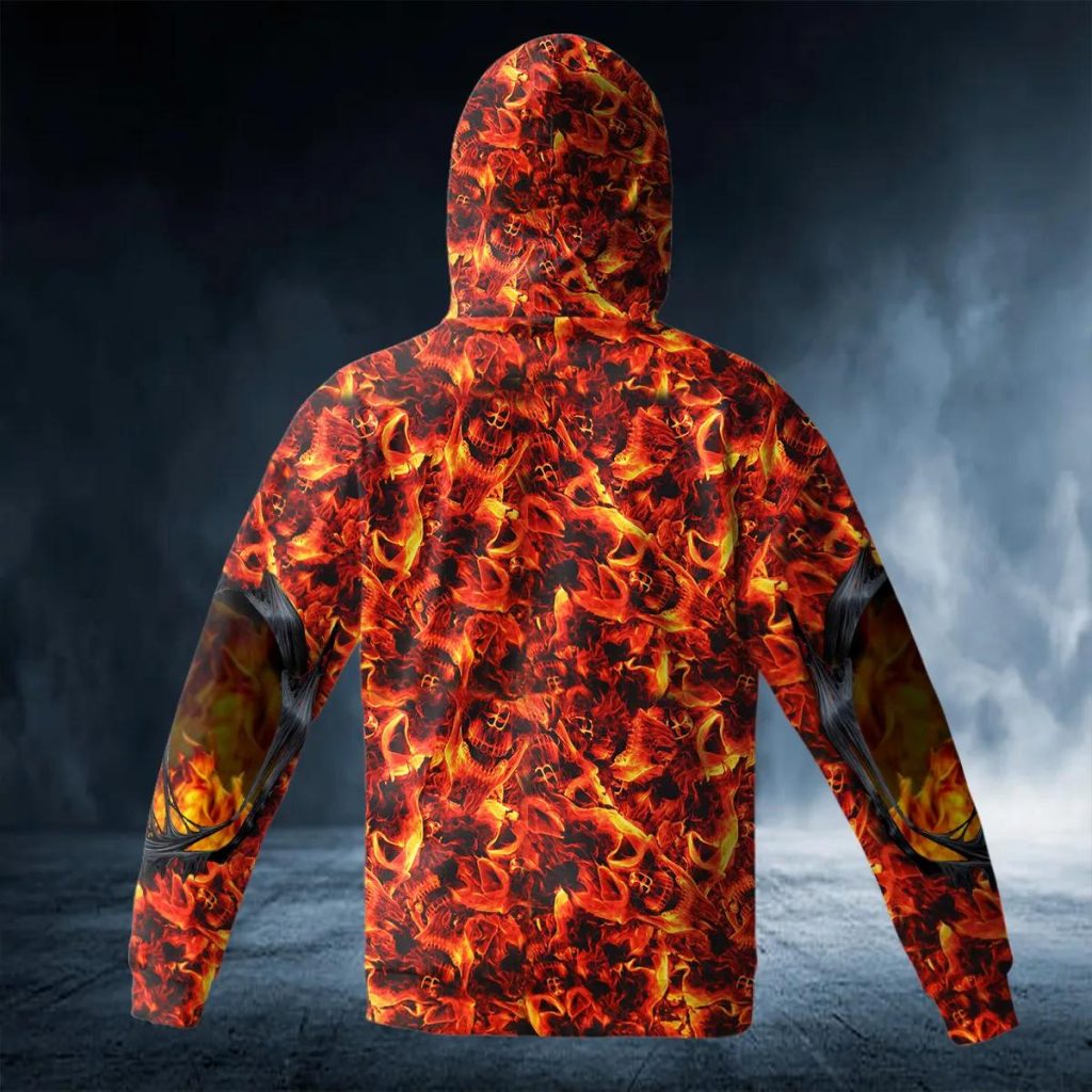 Skeleton Crawling Out Of Hell Skull 3D Bandana Hoodie – Skull & Viking ...