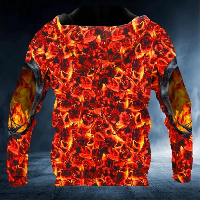 Skeleton Crawling Out Of Hell Skull 3D Zip Hoodie – Skull & Viking ...