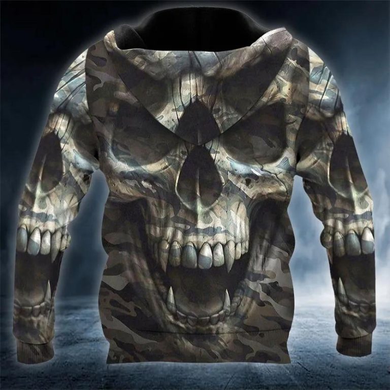 The Hideout Camo Skull 3D Hoodie – Skull & Viking Graphic Tees | 3D All ...