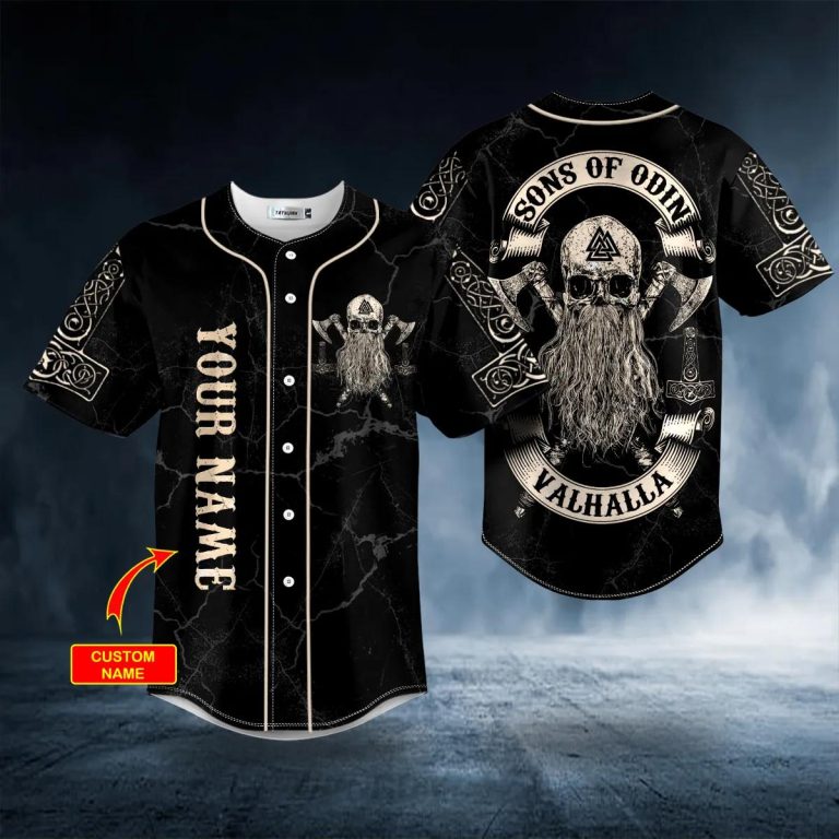 Fantasy Fire Dragon Vs Blue Flame Skull Baseball Jersey - Skull ...