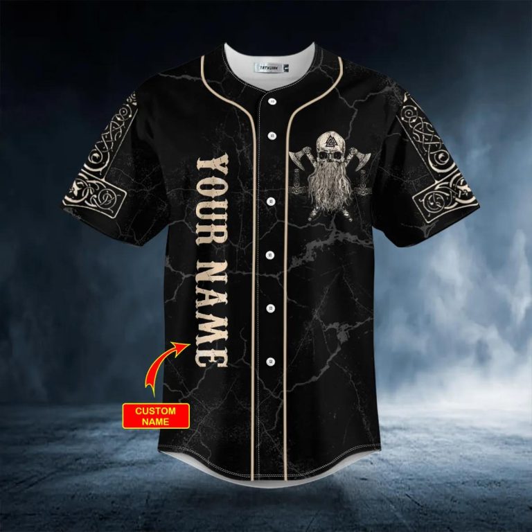 Viking Son Of Odin Valhalla Viking Custom Baseball Jersey - Skull ...