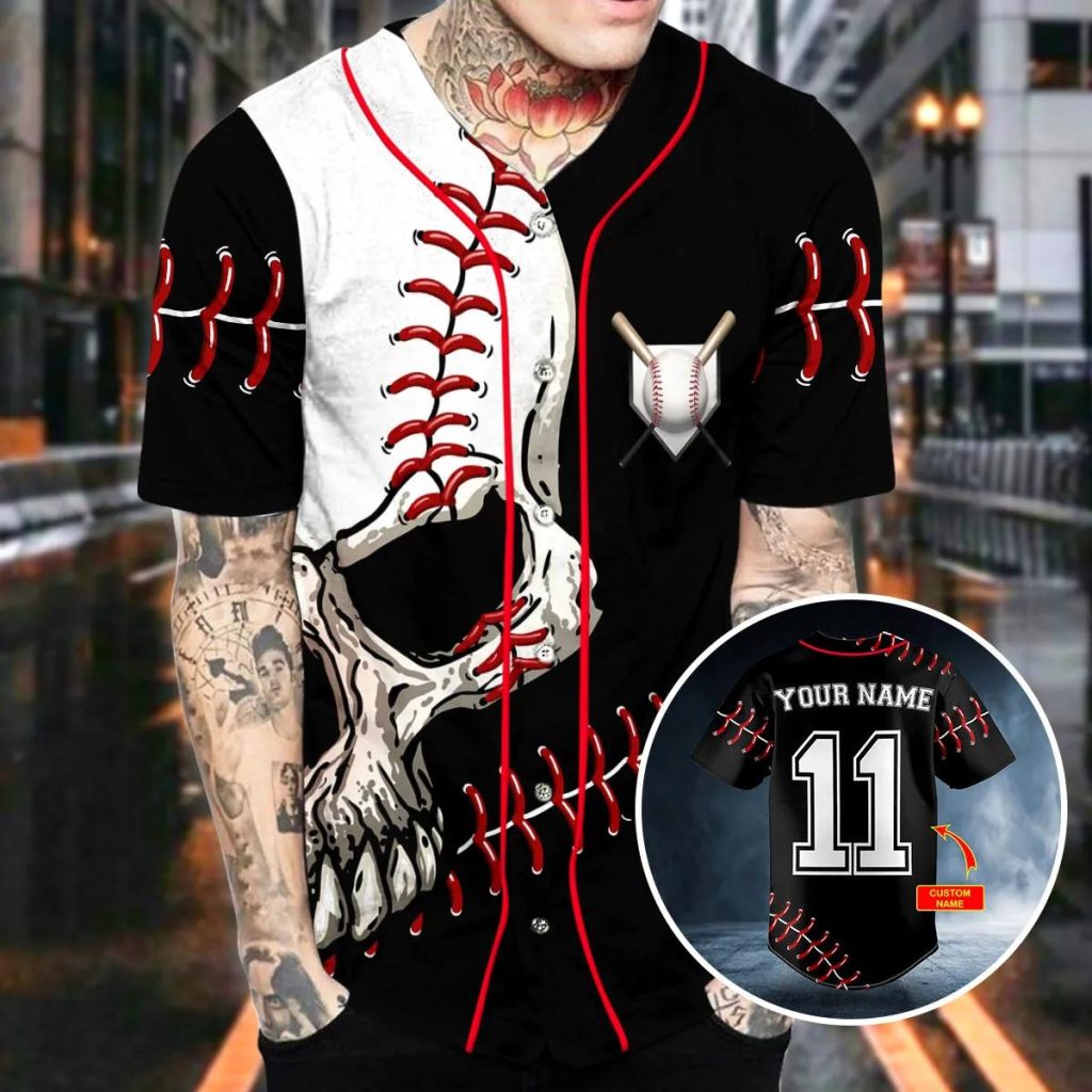 Walk-Off Baseball N Skull Custom Baseball Jersey – Skull & Viking ...