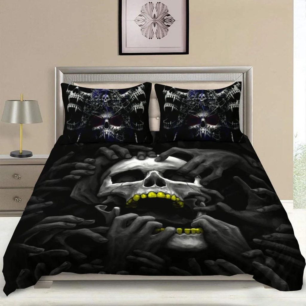 Dark Hands Corpses Skull Bedding Set – Skull & Viking Graphic Tees | 3D ...