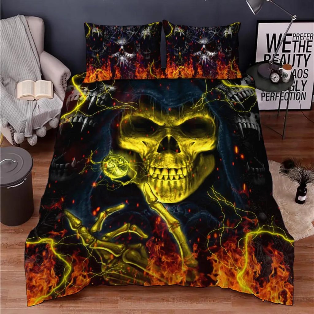 Satan Baphomet Skull Custom Bedding Set - Skull & Viking Graphic Tees ...