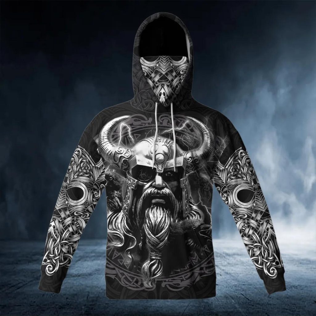 Odin Norse Warrior Viking 3D Bandana Hoodie – Skull & Viking Graphic Tees | 3D All Over Print ...