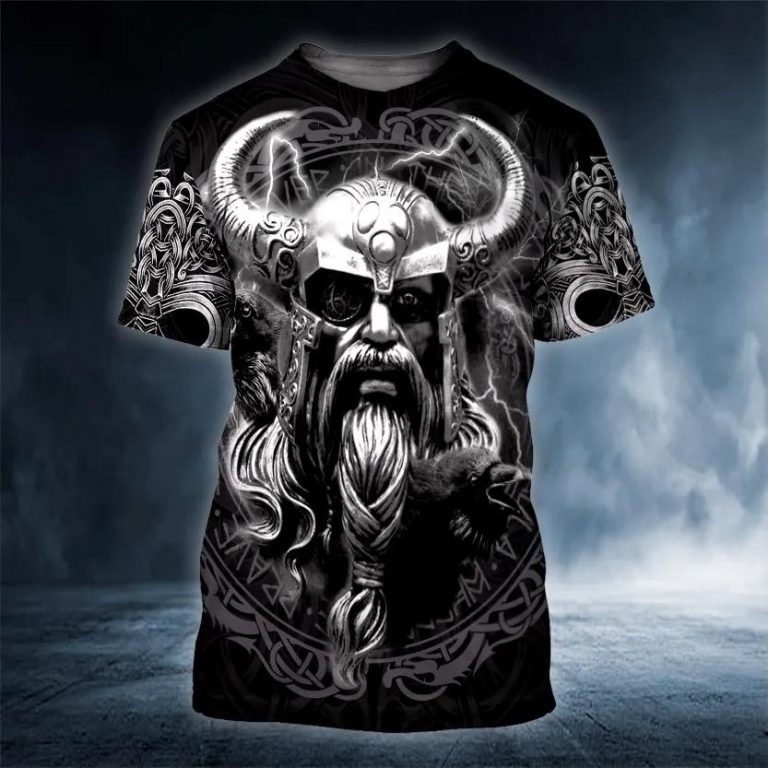 Odin Norse Warrior Viking 3D T Shirt, Skull T Shirts Mens – Skull ...