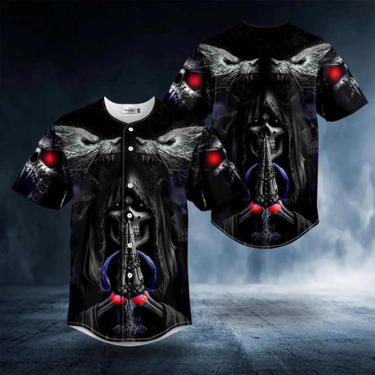 Werewolves Reaper Prayer Baseball Jersey – Skull & Viking Graphic Tees ...