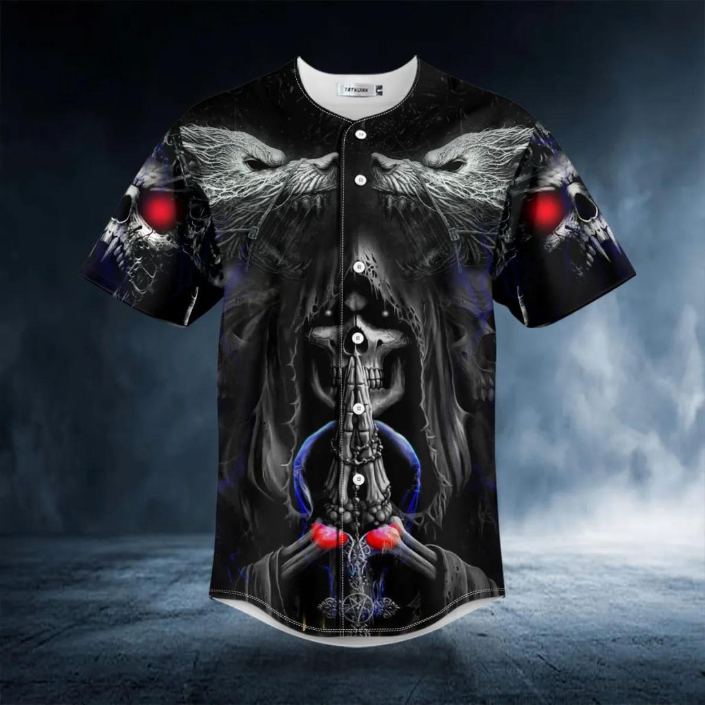 Werewolves Reaper Prayer Baseball Jersey – Skull & Viking Graphic Tees ...