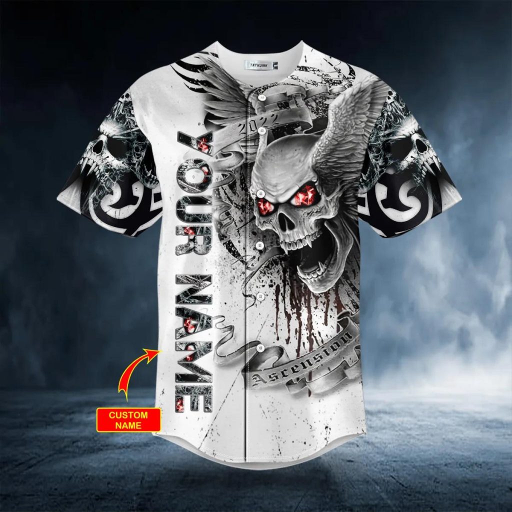 Ascension Skull Custom Baseball Jersey – Skull & Viking Graphic Tees ...