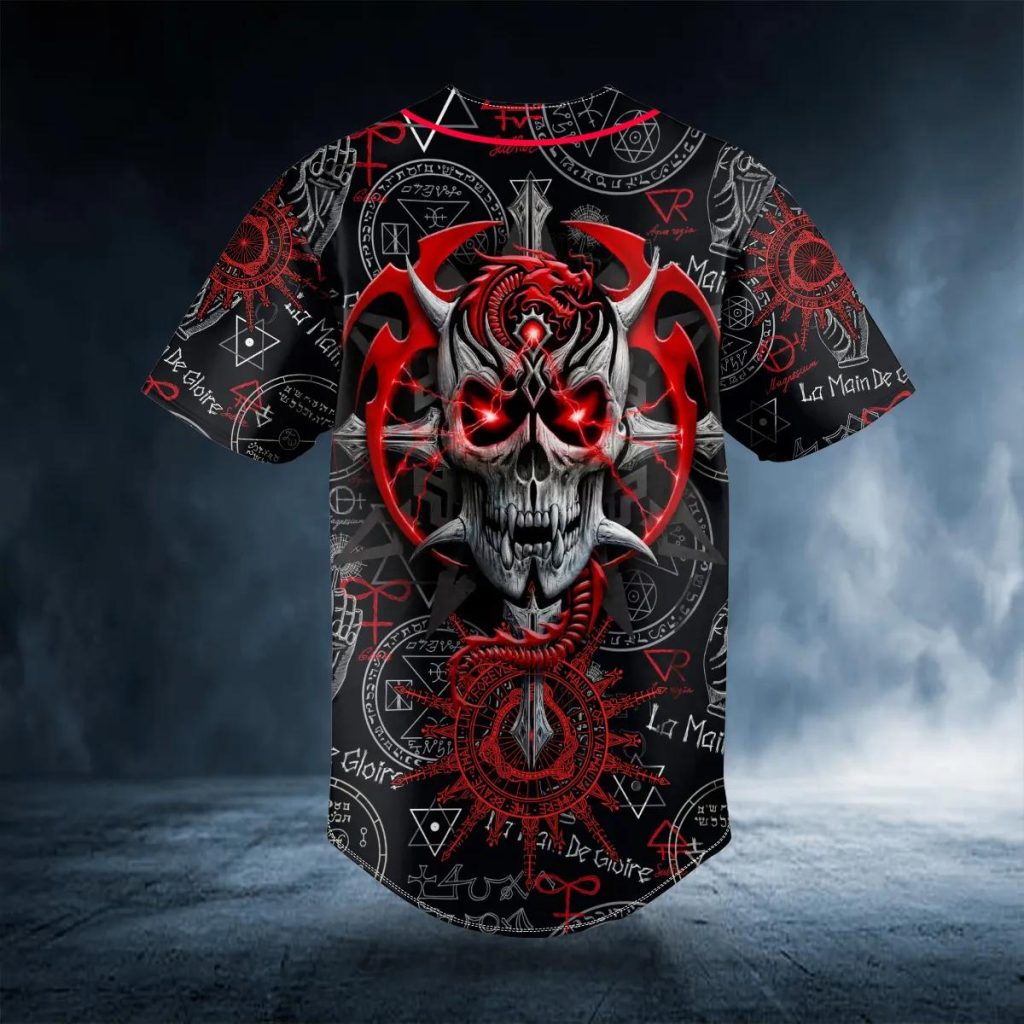 Devil Demon Dragon Skull Custom Baseball Jersey – Skull & Viking ...