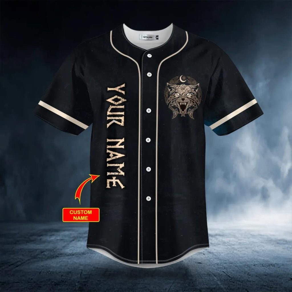Wolves Don’t Lose Sleep Viking Custom Baseball Jersey – Skull & Viking ...