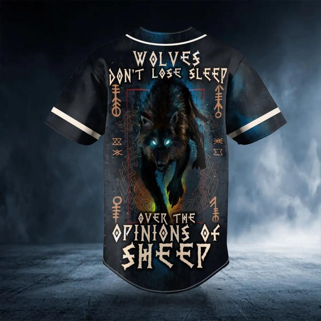 Wolves Don’t Lose Sleep Viking Custom Baseball Jersey – Skull & Viking ...
