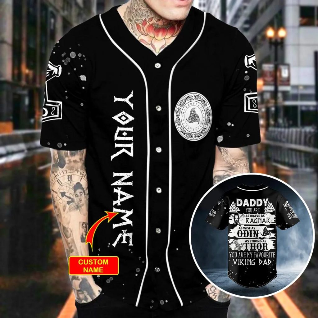 Daddy You Are My Favourite Viking Dad Custom Baseball Jersey – Skull ...