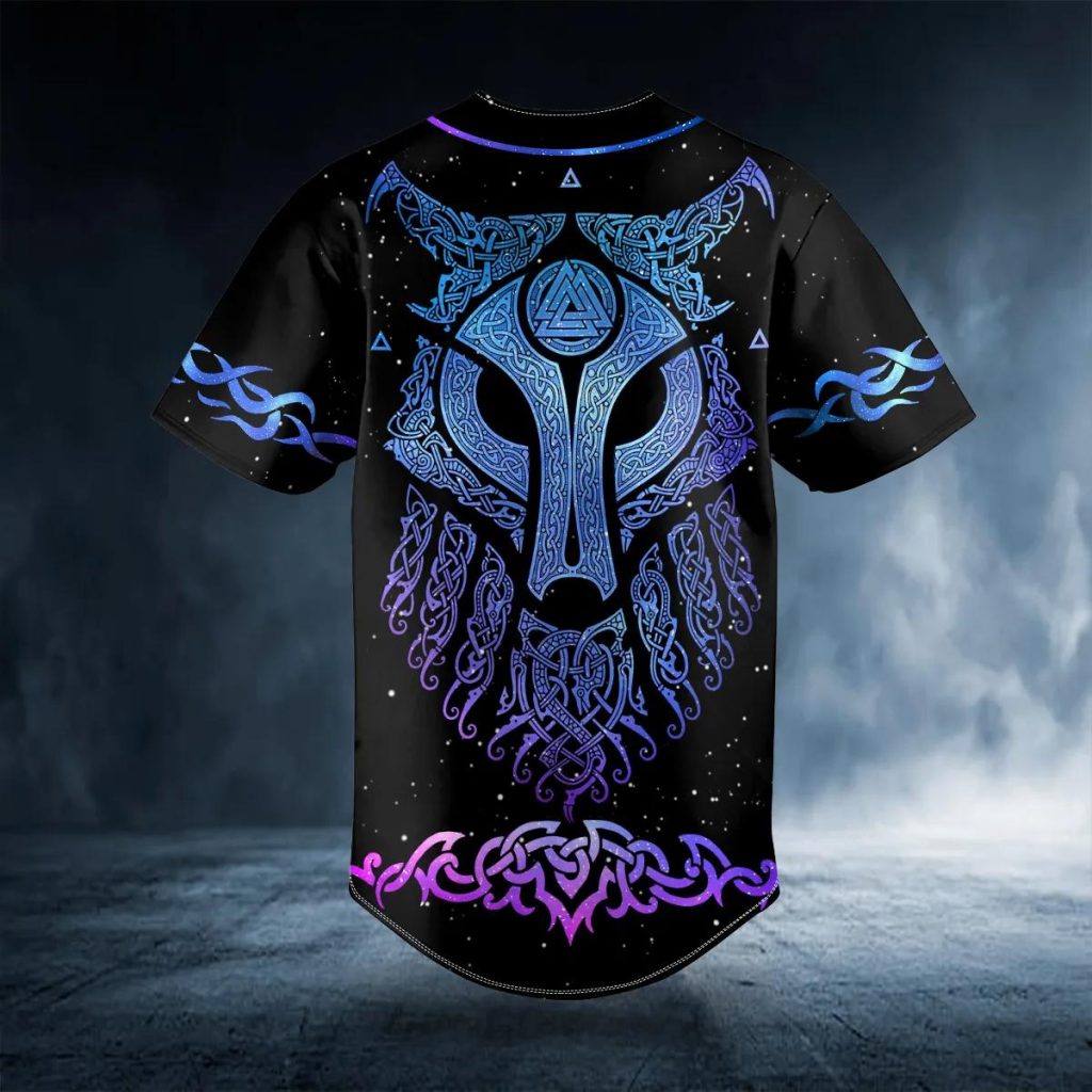 Fantasy Wolf Viking Tattoo Custom Baseball Jersey – Skull & Viking ...