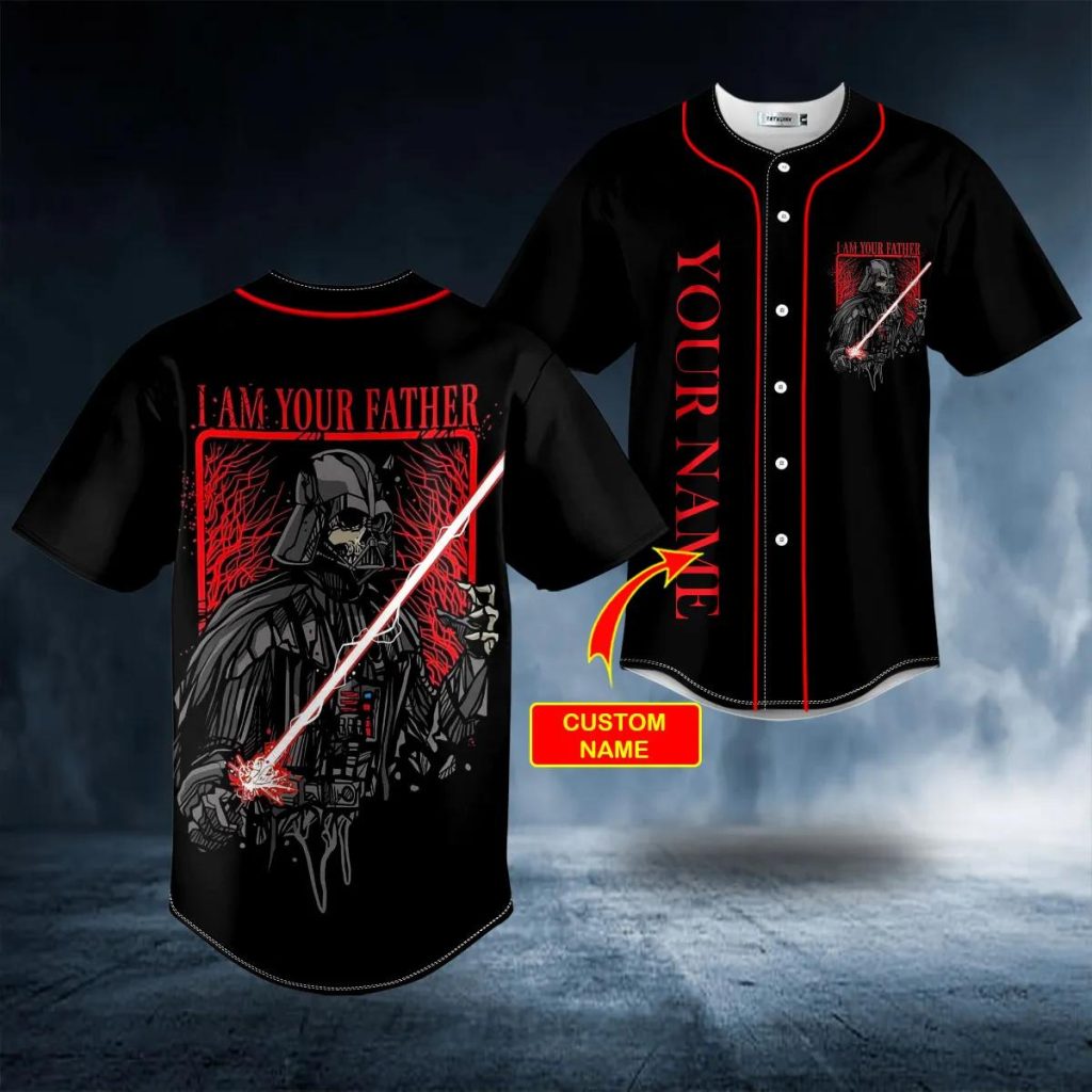 I Am Your Father Skull Custom Baseball Jersey – Skull & Viking Graphic ...