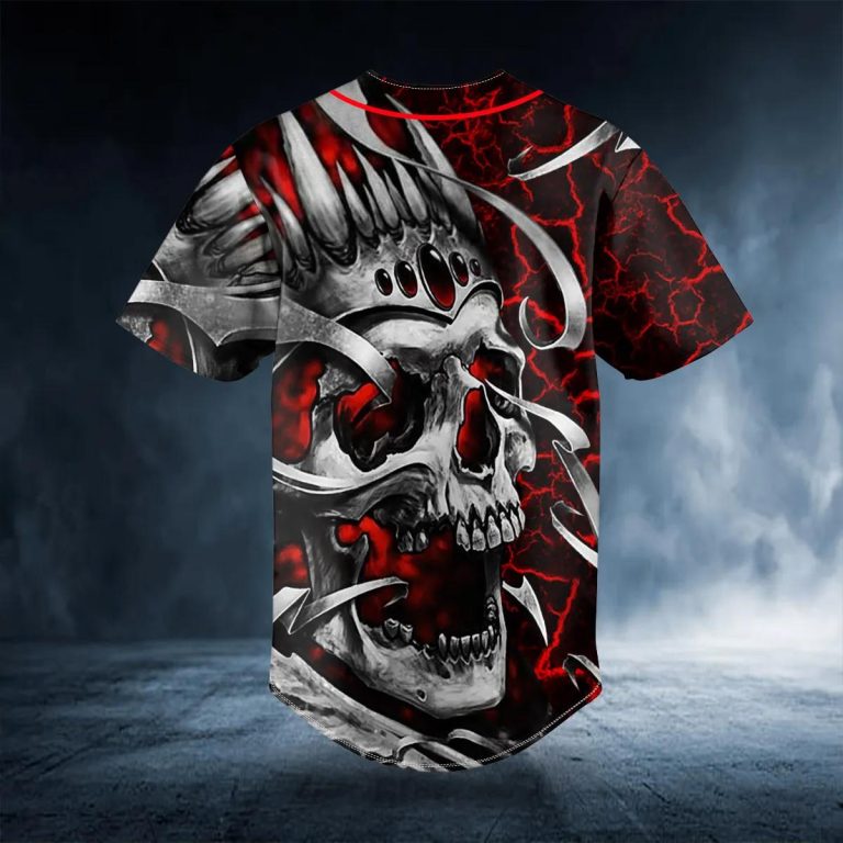 King Skull Custom Baseball Jersey – Skull & Viking Graphic Tees | 3D ...