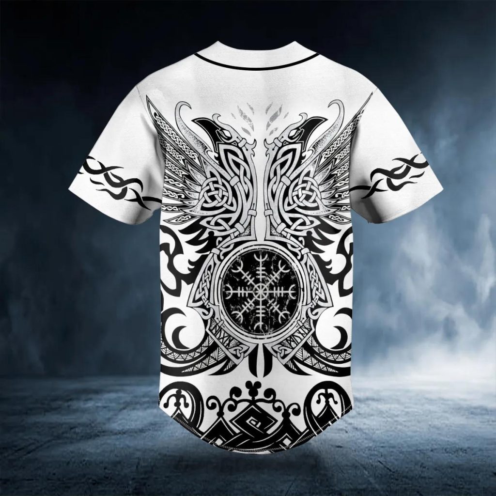 Ravens of God Odin Viking Tattoo Custom Baseball Jersey – Skull ...