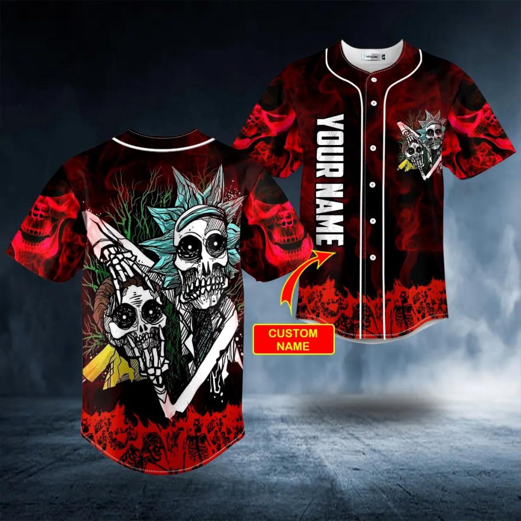 Rick Skeleton Custom Baseball Jersey – Skull & Viking Graphic Tees | 3D ...