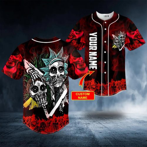 Rick Skeleton Custom Baseball Jersey – Skull & Viking Graphic Tees | 3D ...
