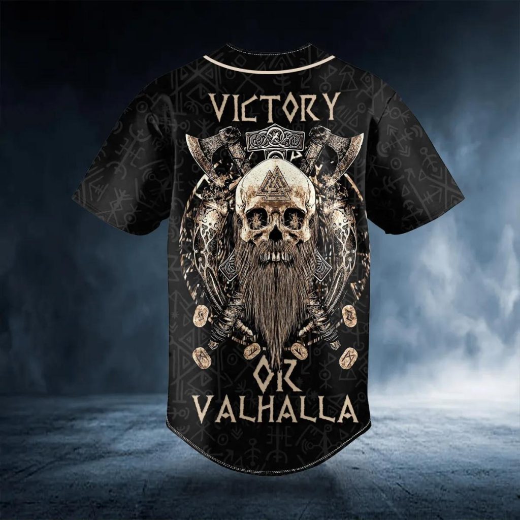 Viking Son Of Odin Valhalla Viking Custom Baseball Jersey - Skull ...