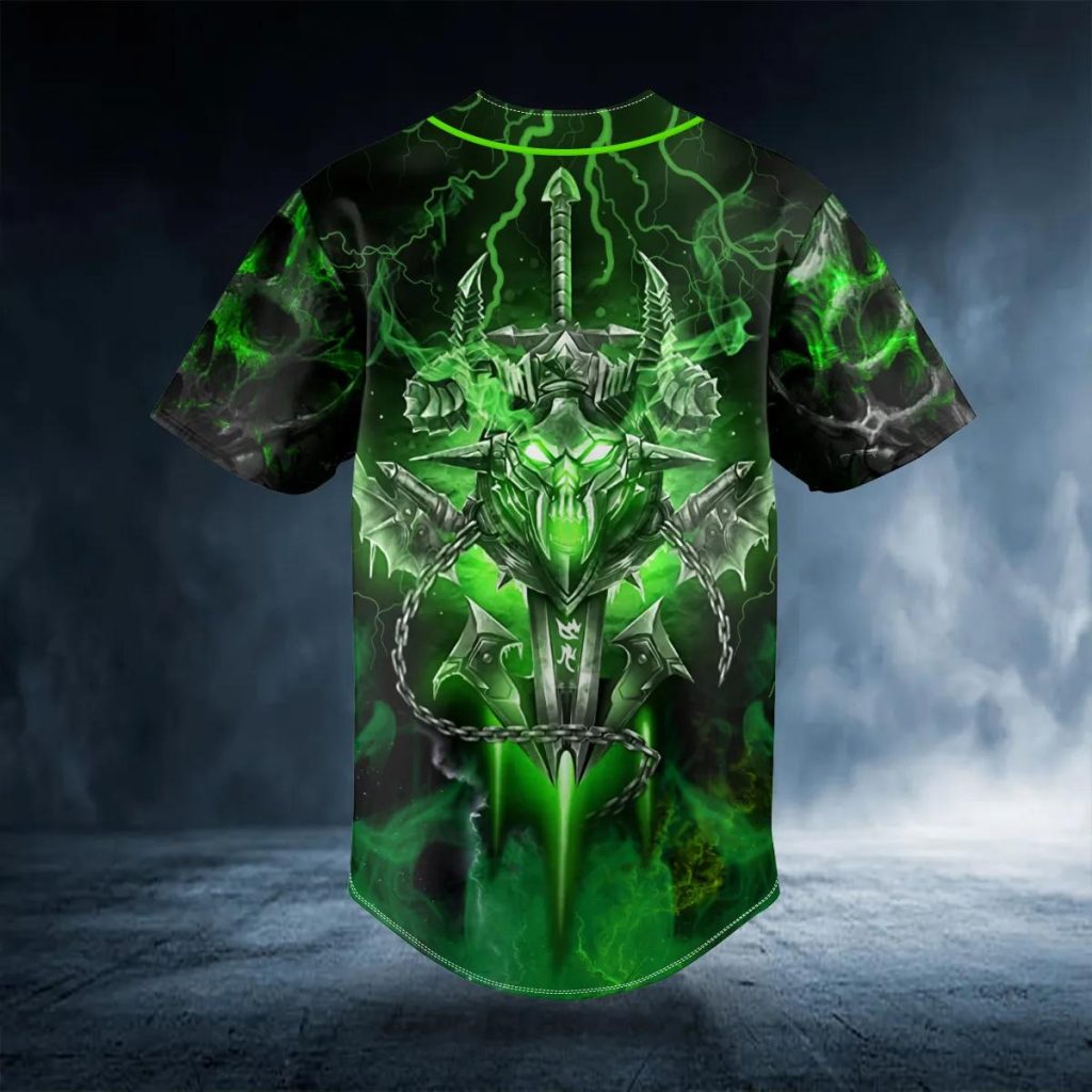 World Of Warcraft Death Knight Sword Frost Skull Custom Baseball Jersey ...
