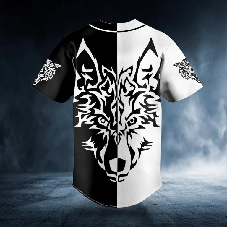 Yinyang Wolf Viking Tattoo Custom Baseball Jersey – Skull & Viking ...