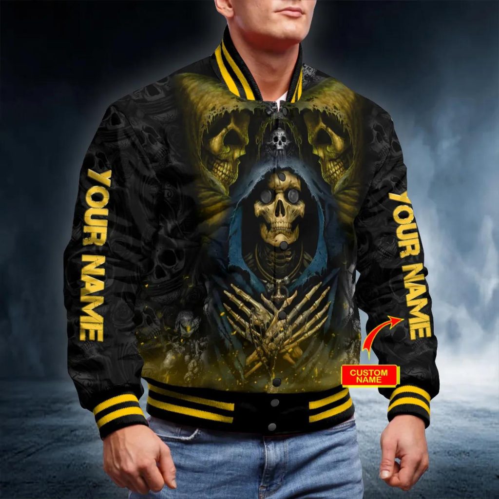 Dark Wind Ferryman Skull Personalized Baseball Jacket – Skull & Viking ...
