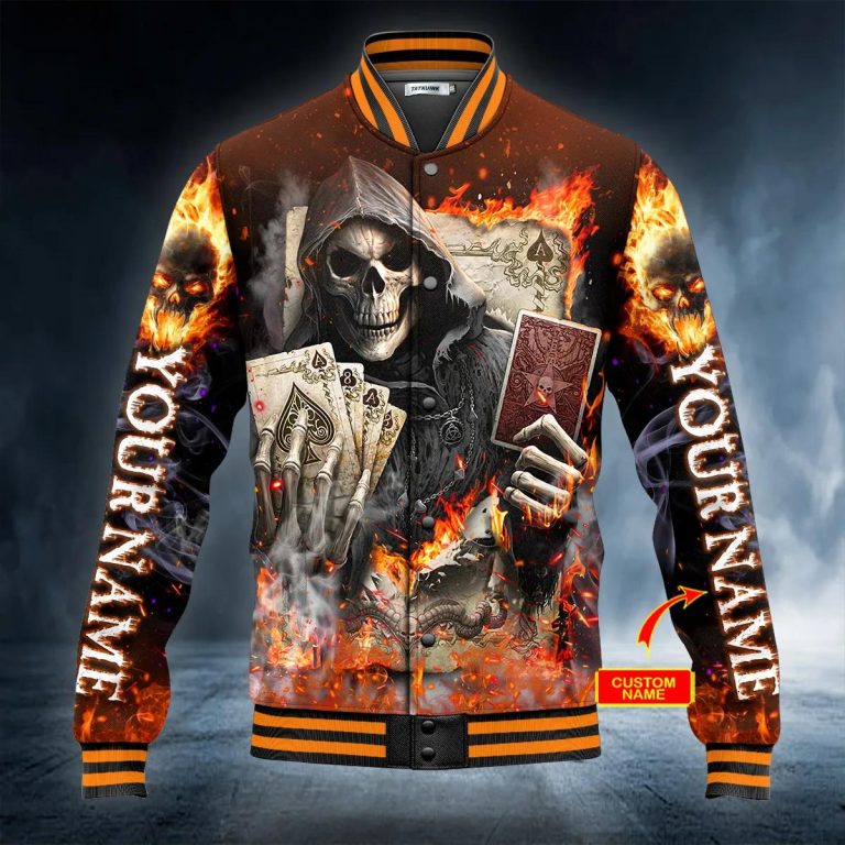 Grim Reaper Ace Of Spades Death Cards Skull Personalized Baseball ...