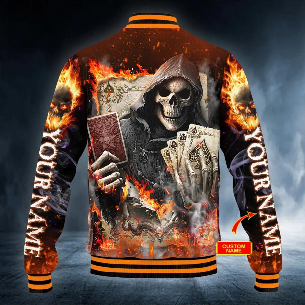 Grim Reaper Ace Of Spades Death Cards Skull Personalized Baseball ...