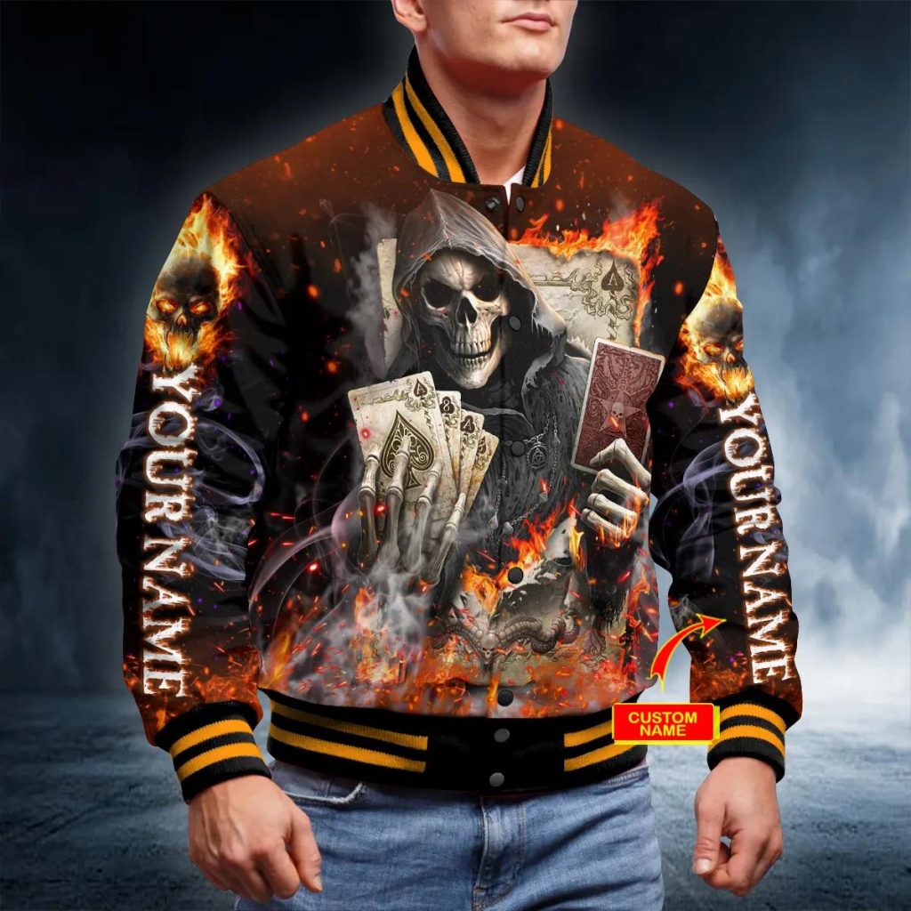 Grim Reaper Ace Of Spades Death Cards Skull Personalized Baseball ...