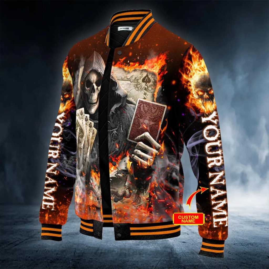 Grim Reaper Ace Of Spades Death Cards Skull Personalized Baseball ...